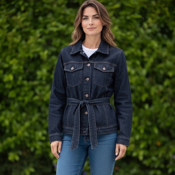 GAP | Jackets & Coats | Gap Indigo Denim Jacket With Tie | Poshmark